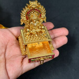 Indian God Kempu Gold Sindoor Box/nakshi Kumkum Box/wedding Gift/pooja ...