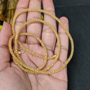 South Indian Manglasutra Chain/gold Plated Broad Chain/24" Chain/long ...