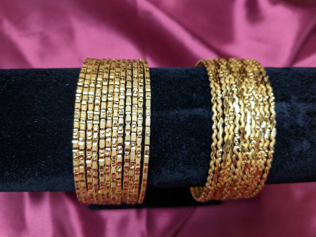 Gold Plated 12 Set Bangles/india Bangles/wedding Bangles/india | Etsy