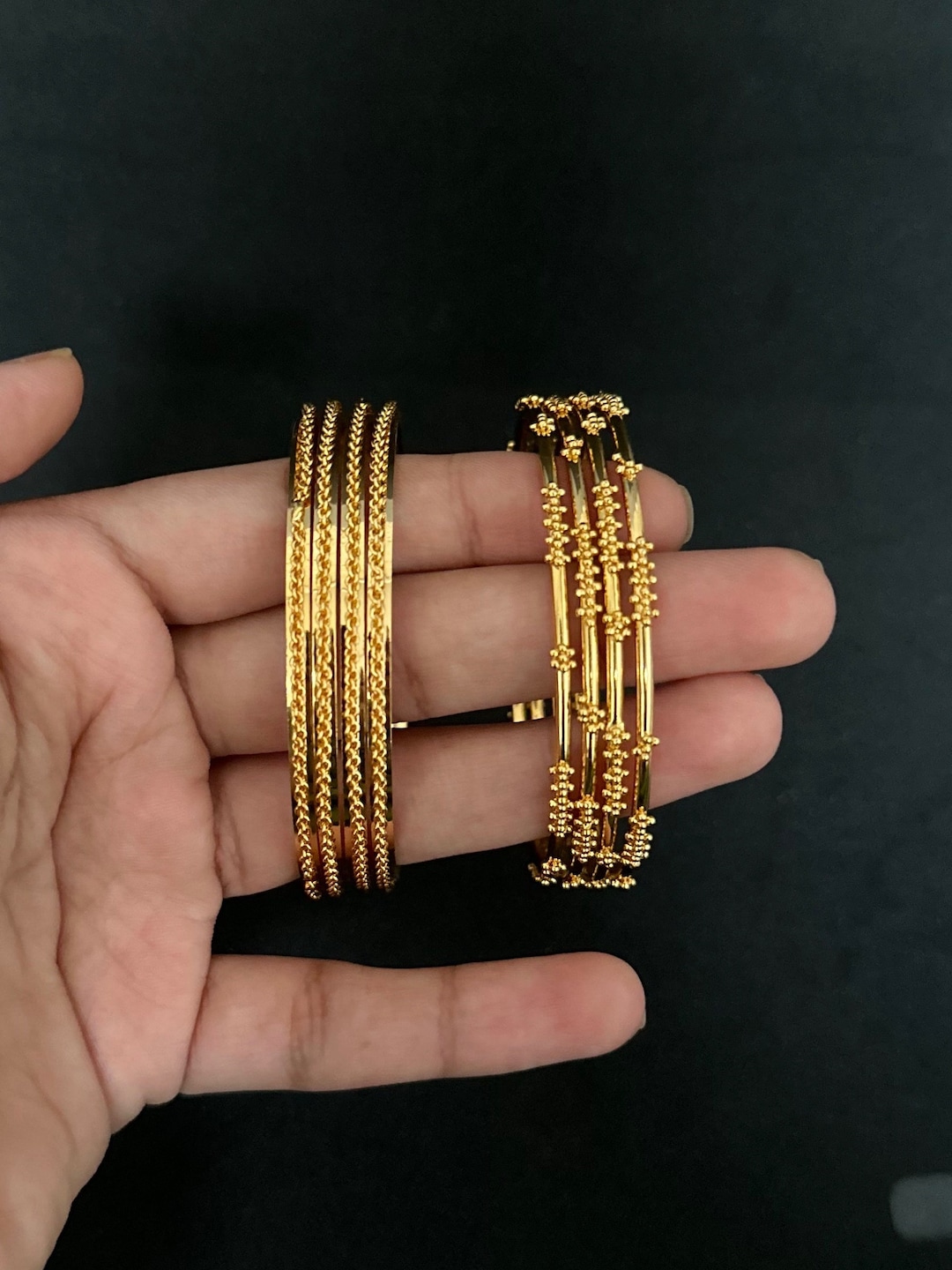 India Gold Plated Bangles/gold Plated Guarantee Bangles Set/set of 4 ...