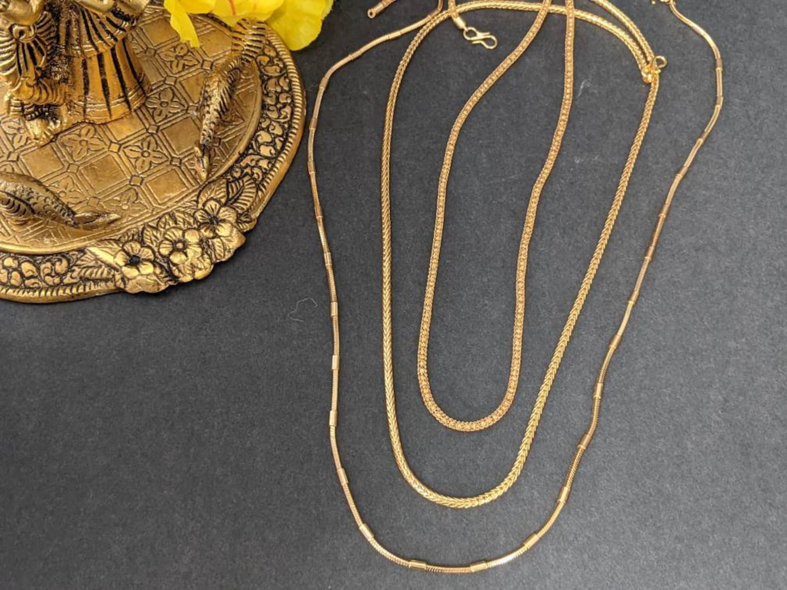 South Indian Manglasutra Chain/gold Plated Broad | Etsy