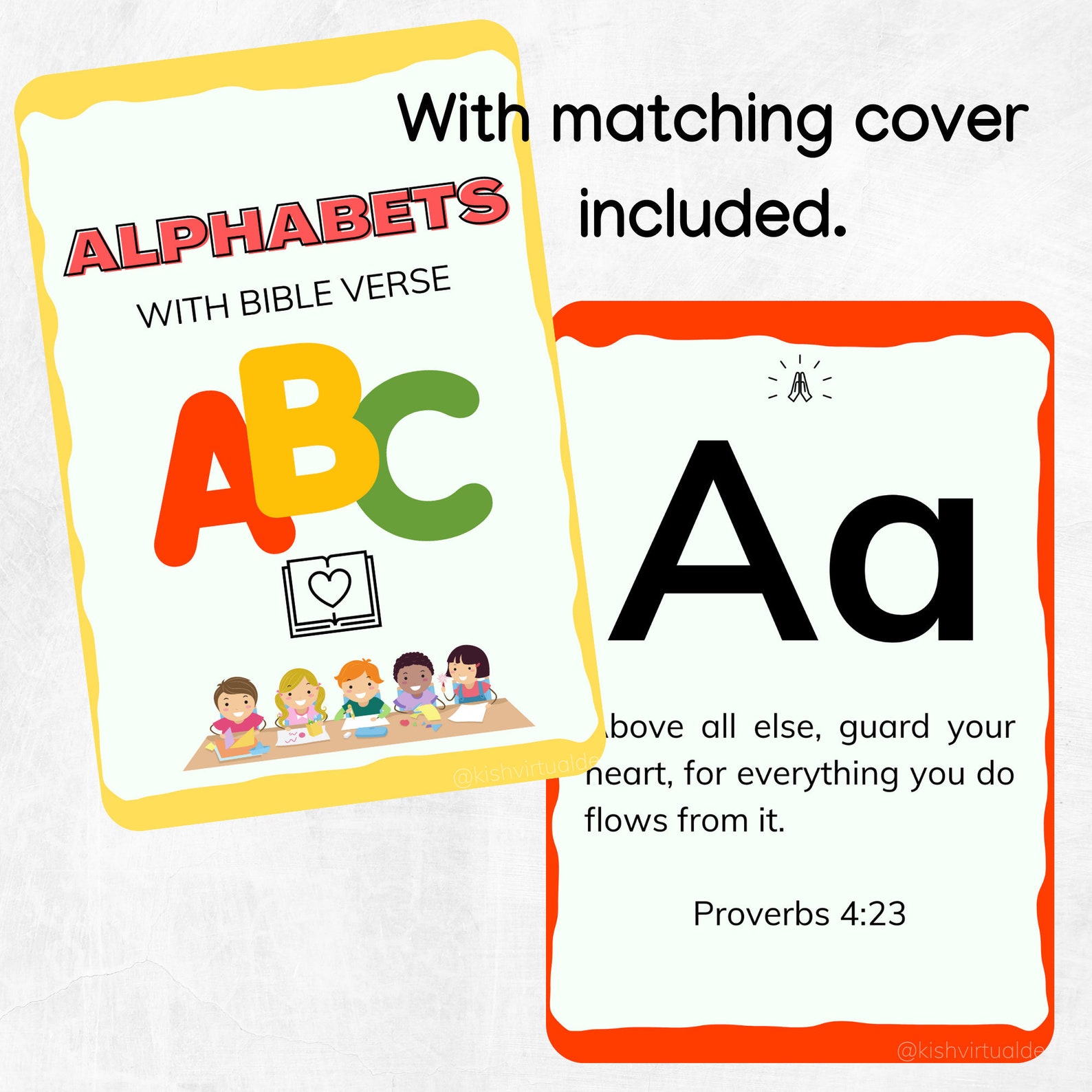 Printable ABC Cards with Bible Verses Kids Wall Art Flash | Etsy