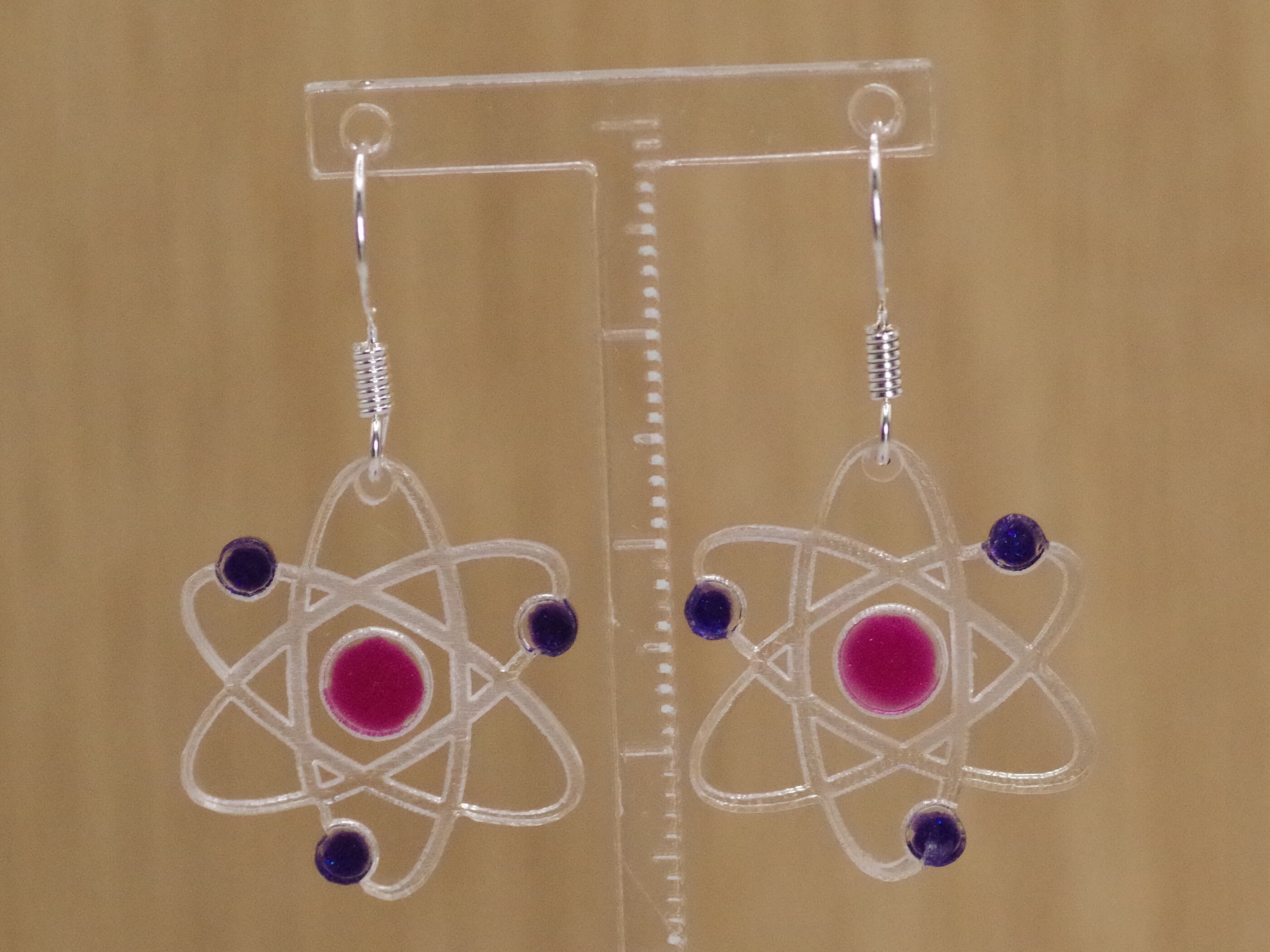 Atom earrings gift for scientist or teacher science | Etsy