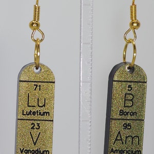 Personalised Periodic Table, Chemistry Earrings; Gift for Scientist ...