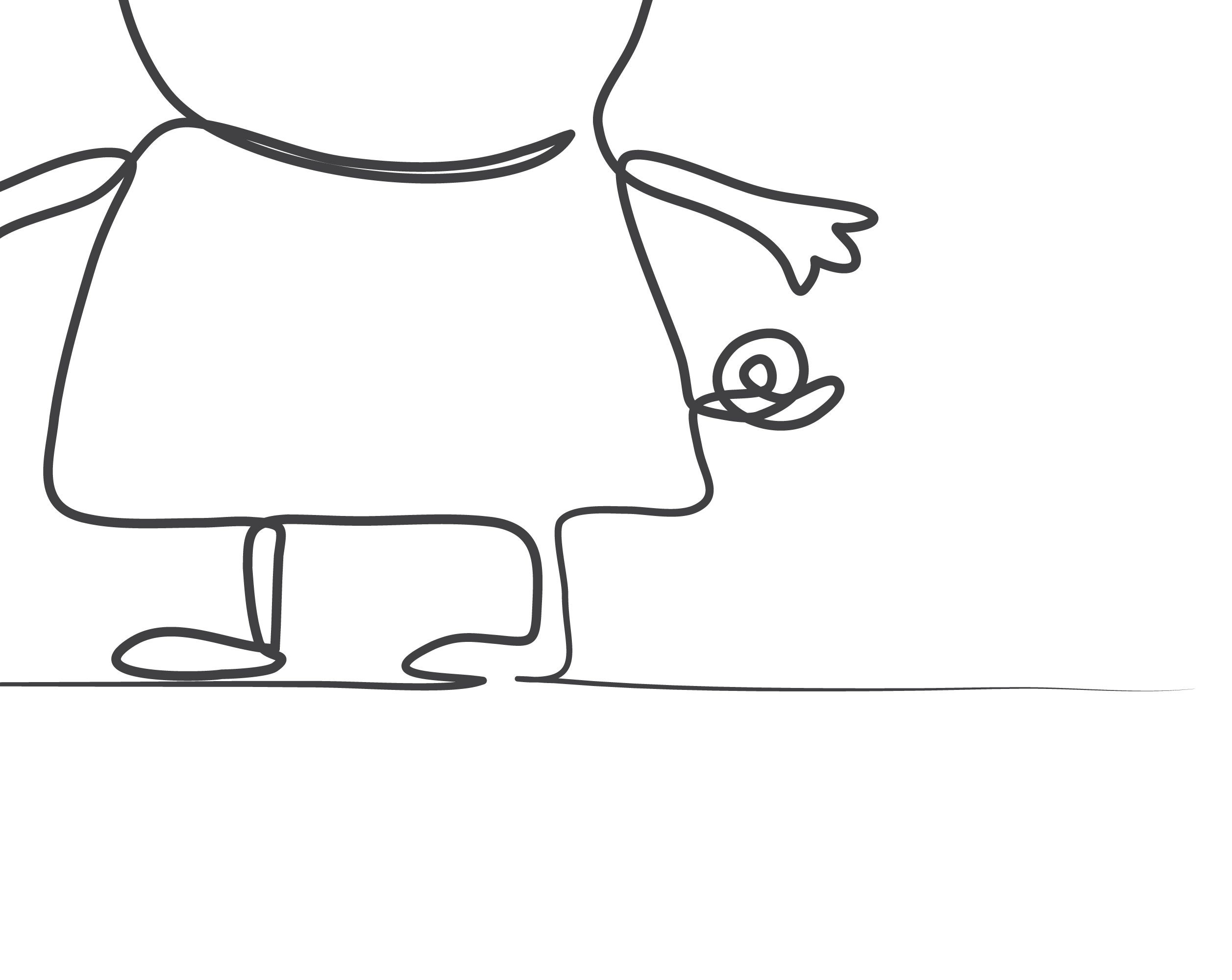 Continuous Line Peppa Pig and George Wall Art Set of 2 | Etsy