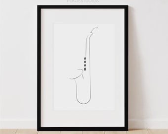 Instant Download Tenor Saxophone Wall Art Print Music - Etsy