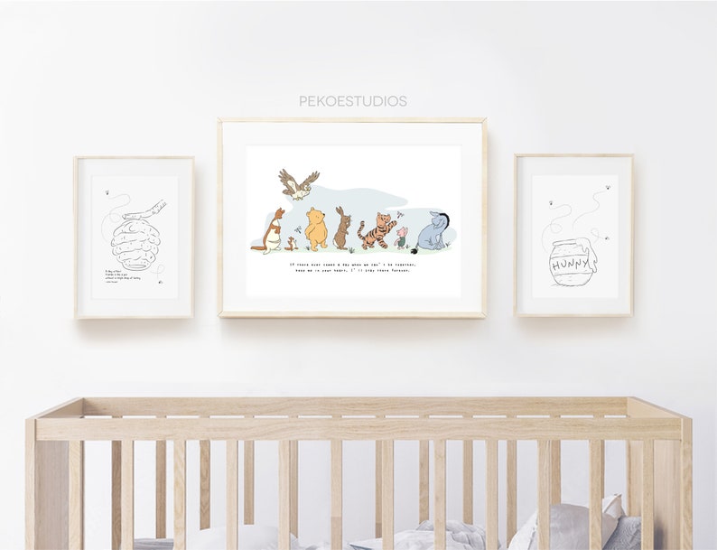 Winnie the Pooh Wall Art, Minimal Nursery Decor, A. A. Milne Book Quote ...