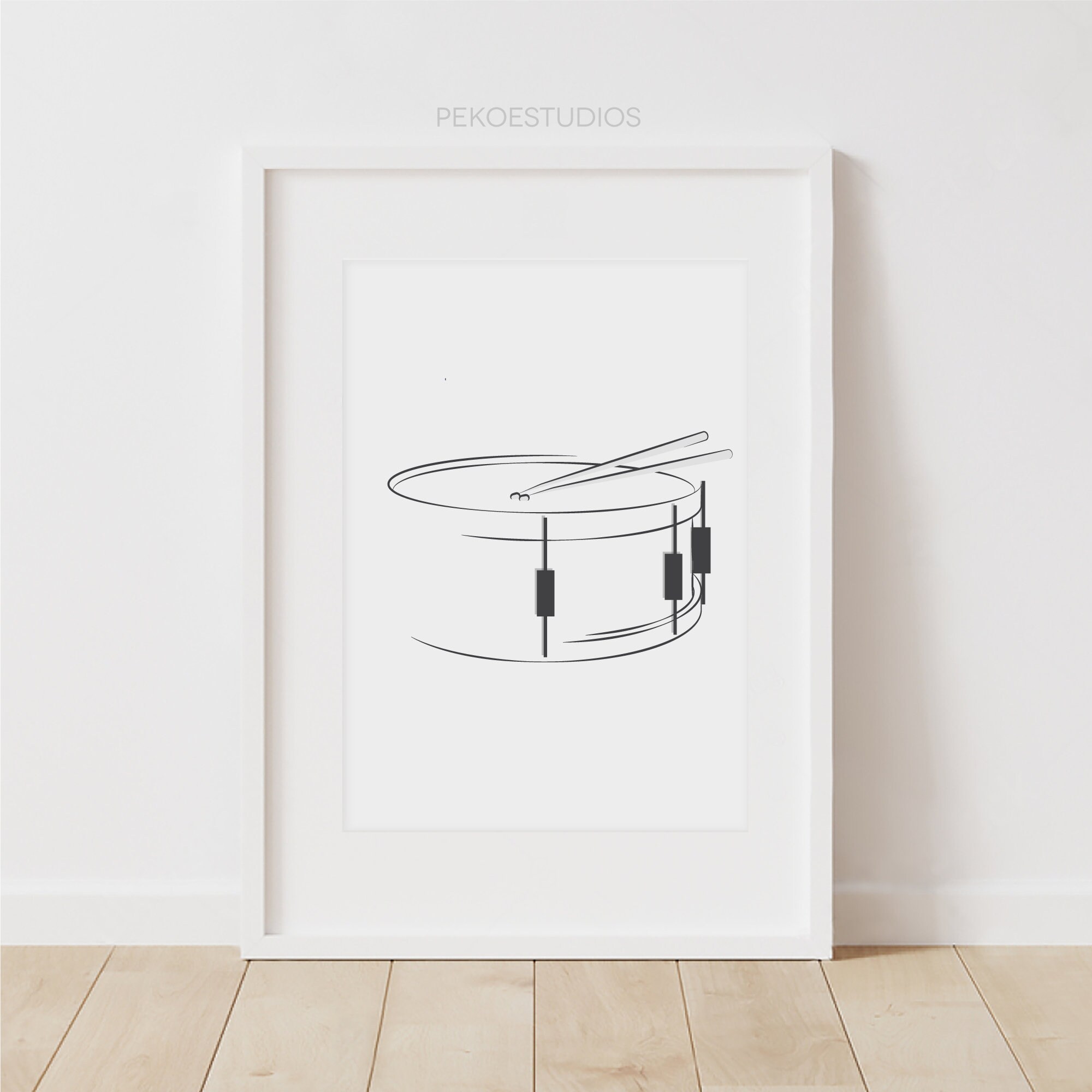 Digital Print Drum Wall Art Instant Download Minimal Music | Etsy