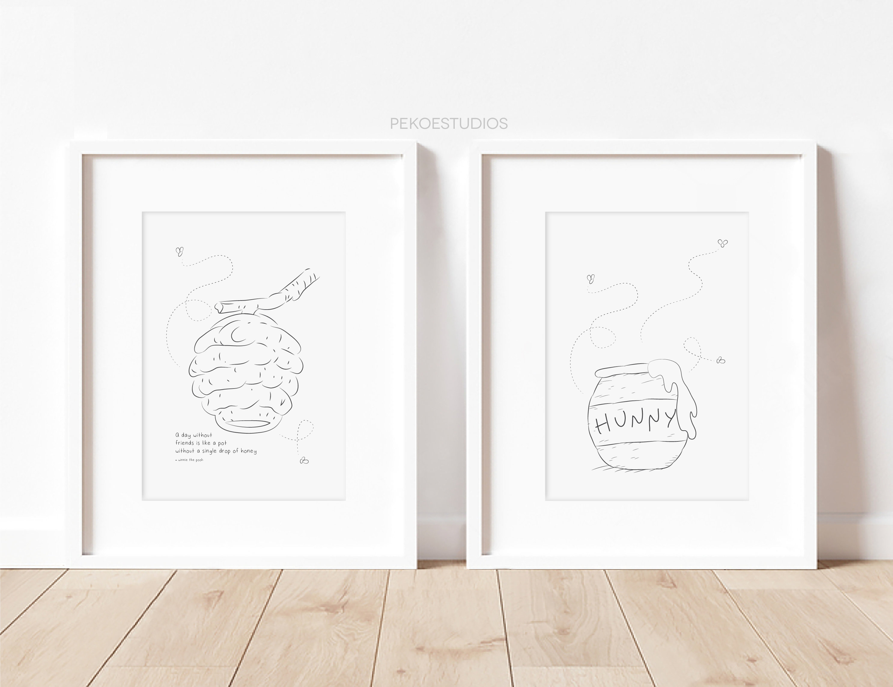 Winnie the Pooh Wall Art Minimal Nursery Decor Instant - Etsy