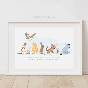 Winnie the Pooh Wall Art, Minimal Nursery Decor, A. A. Milne Book Quote ...