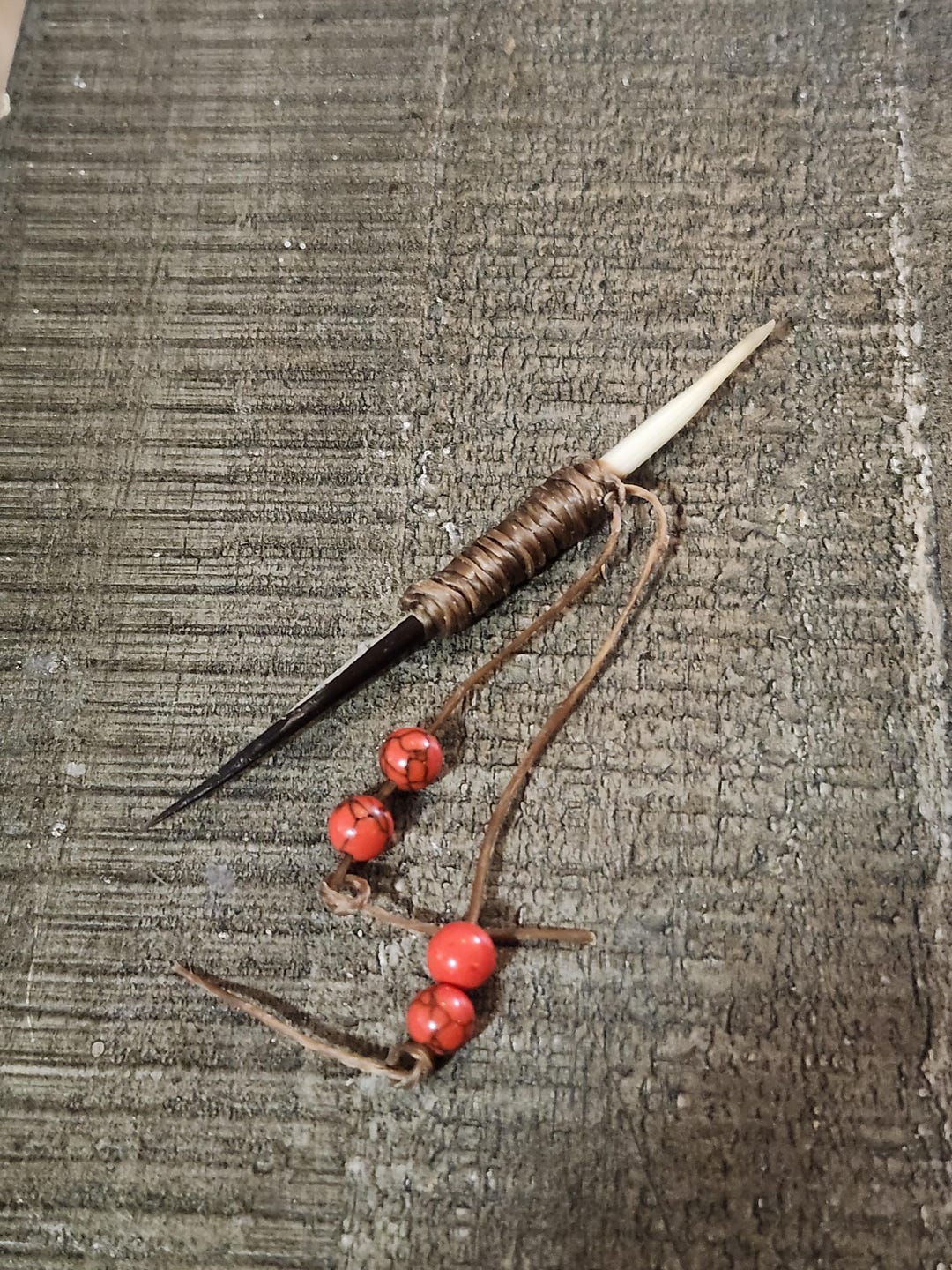 Genuine Porcupine Quill Cowboy Toothpick With Red Beads 4 Inch - Etsy
