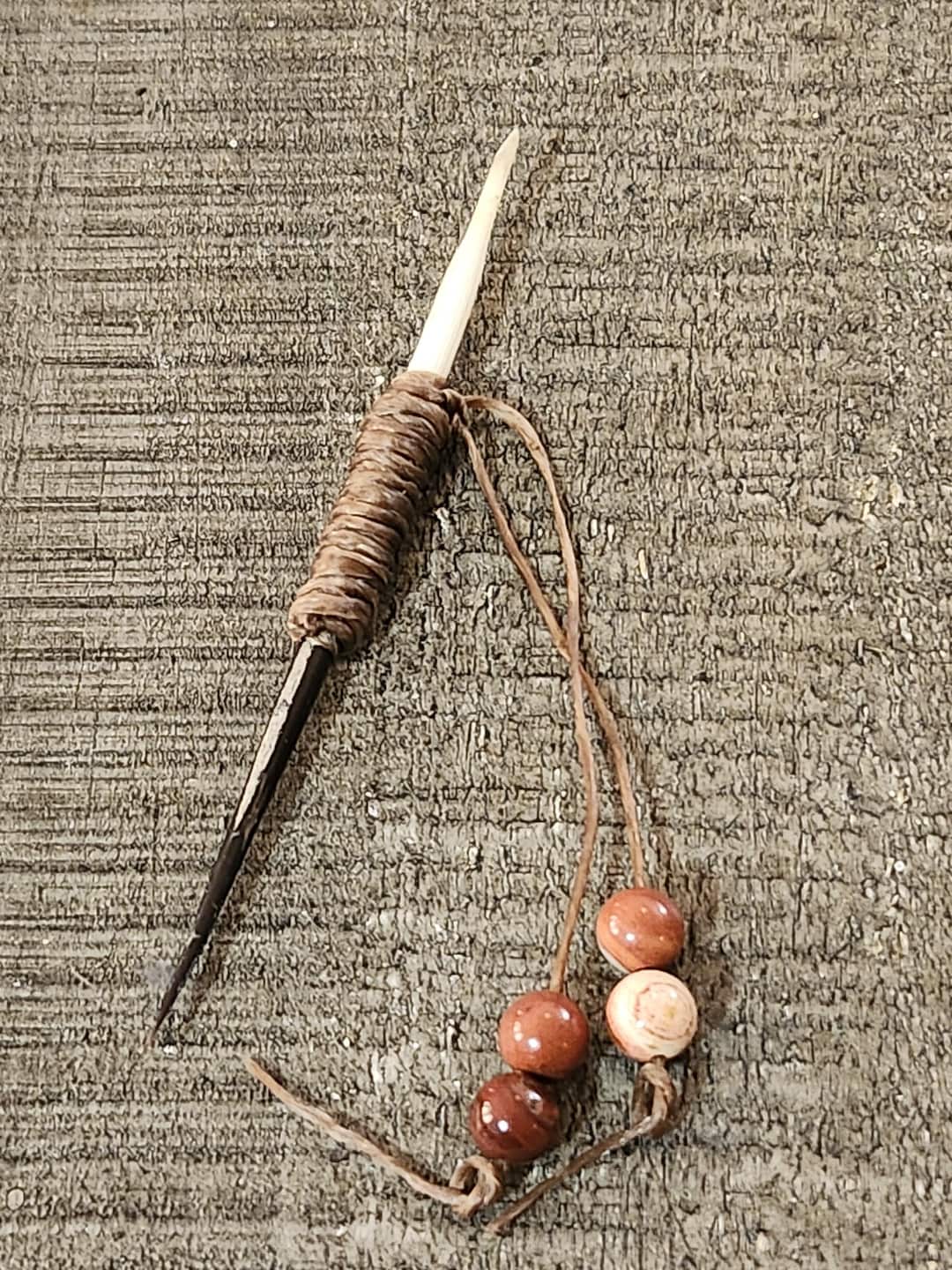 Genuine Porcupine Quill Cowboy Toothpick With Red Jasper Beads 4 Inch ...