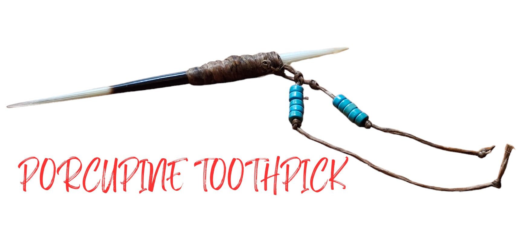 Genuine Porcupine Quill Cowboy Toothpick With Turquoise Beads 4 Inch - Etsy
