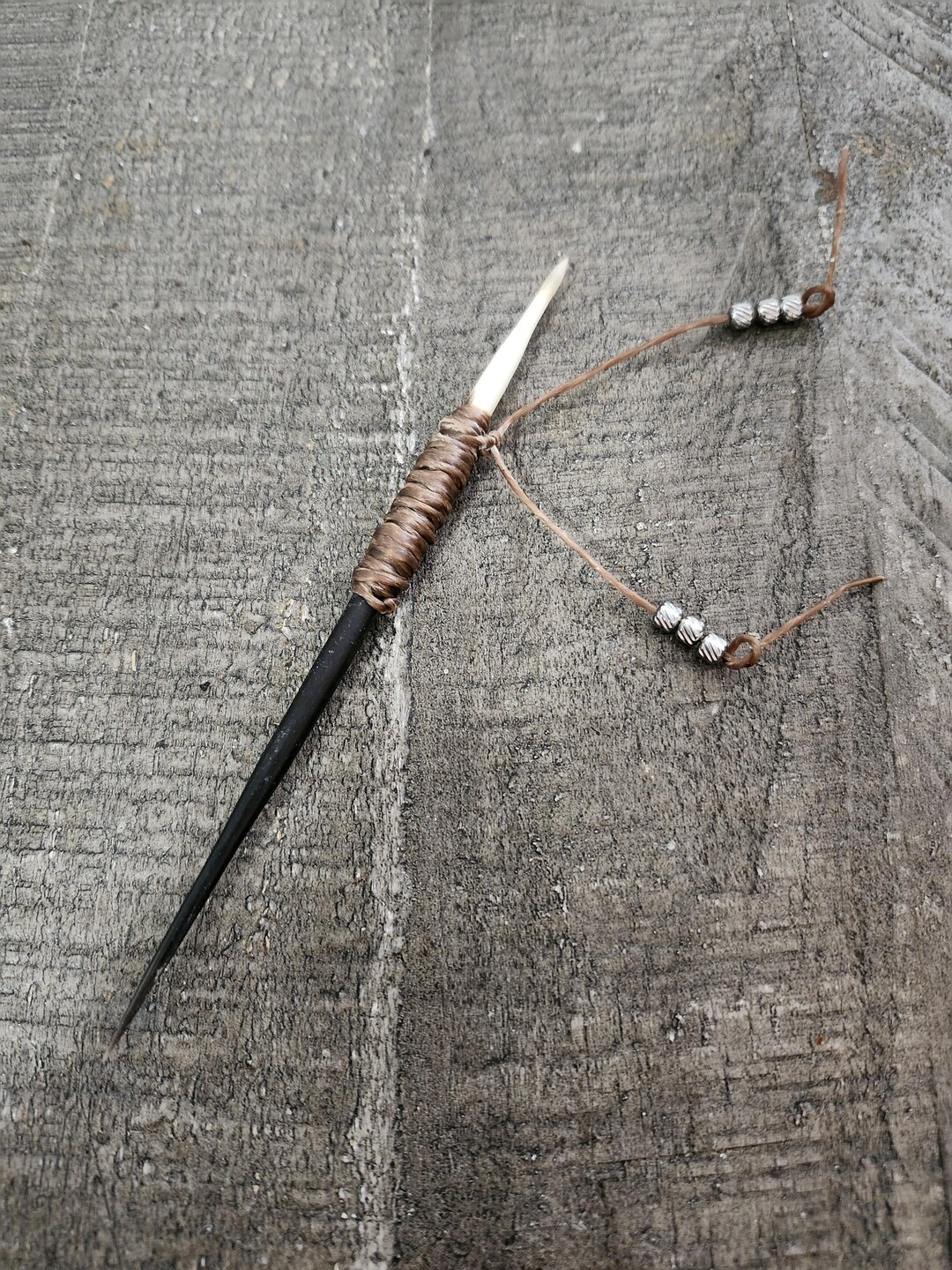 Genuine Porcupine Quill Cowboy Toothpick With Silver Beads Large 7 Inch ...