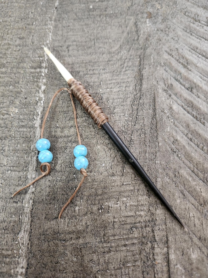 Genuine Porcupine Quill Cowboy Toothpick With Turquoise Beads 4 Inch - Etsy