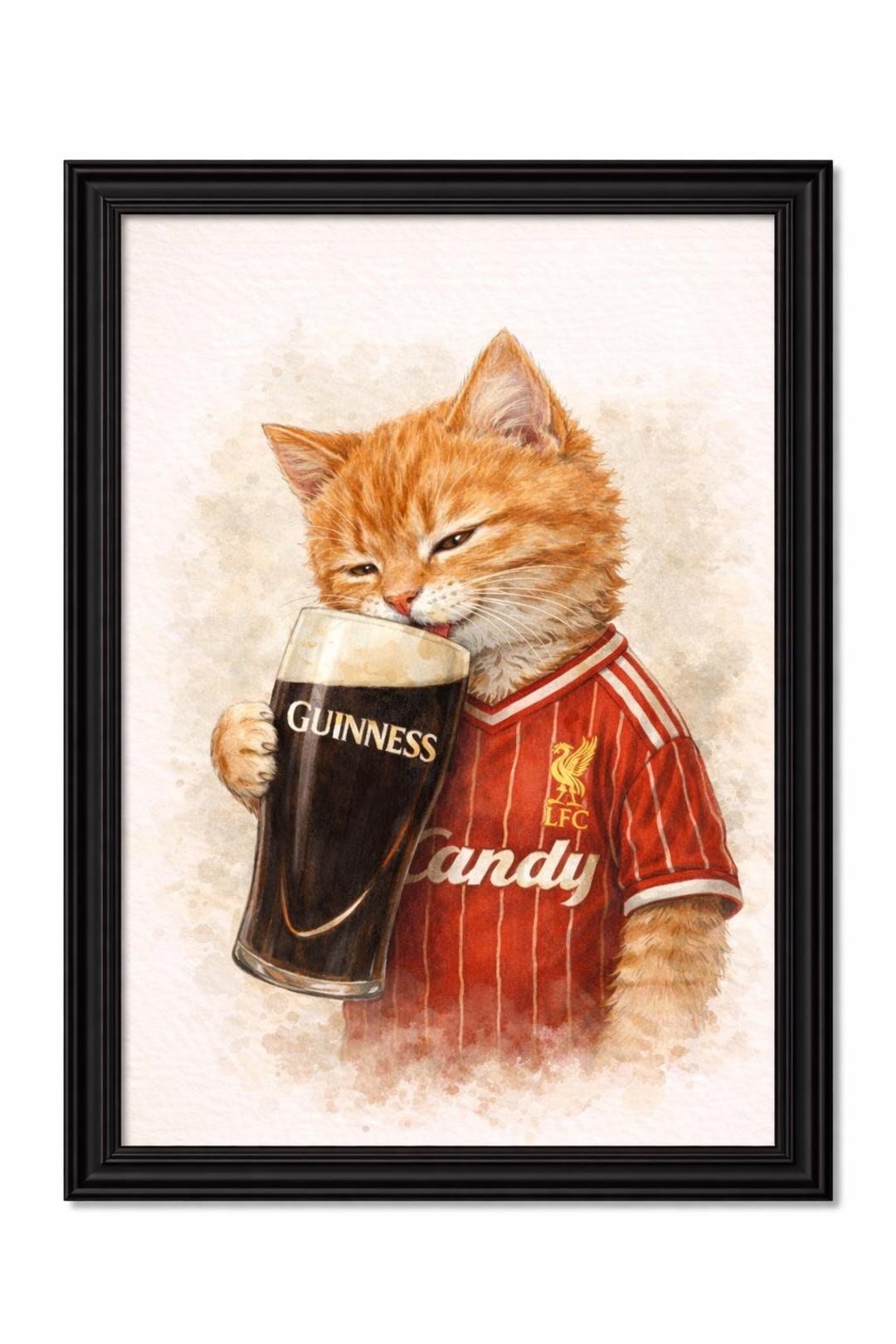 Liverpool Fan Cat Guinness Poster | Funny Football Art (digital ...