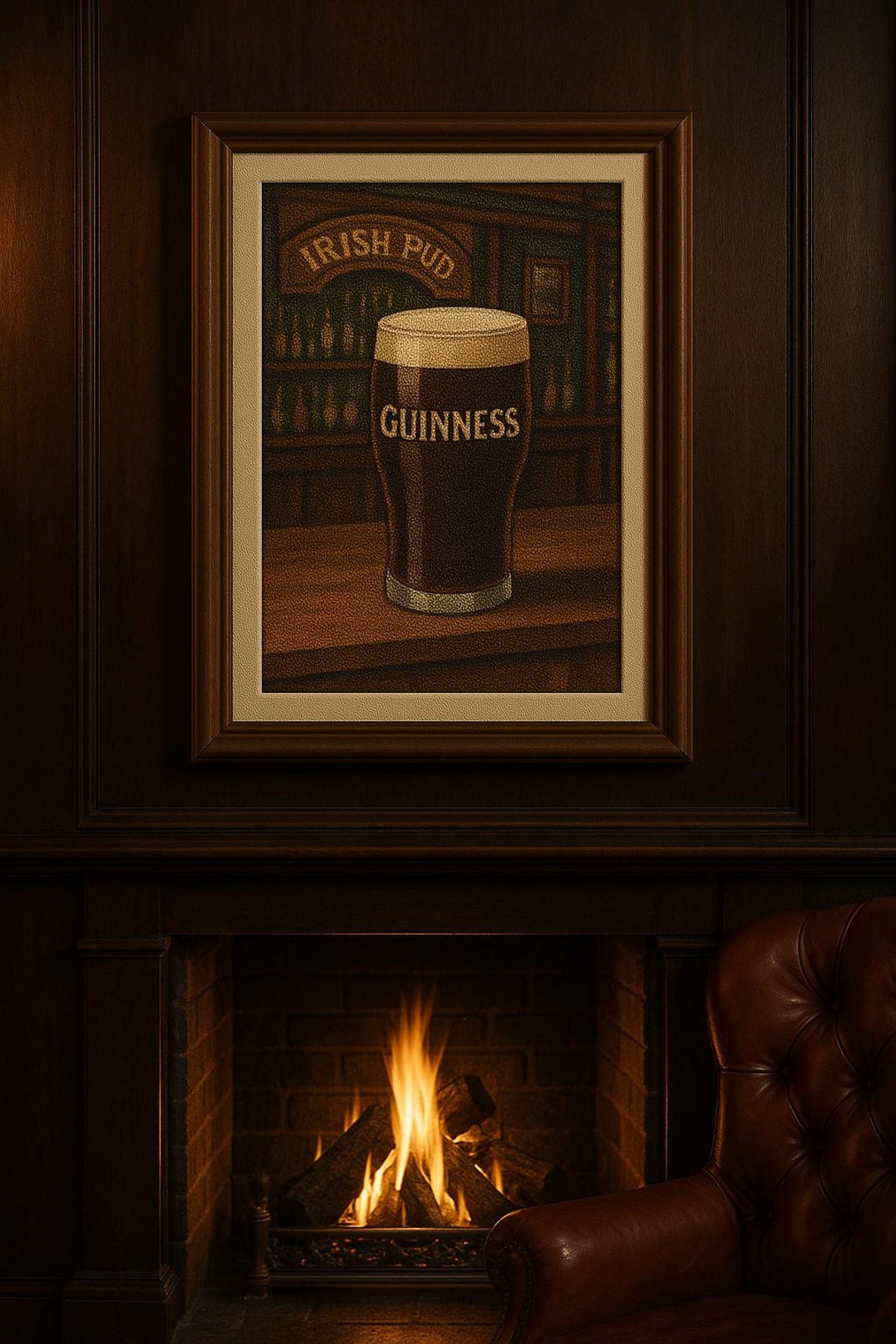 Guinness Pint Wall Art – Irish Pub Decor | Beer Print for Home Bar ...
