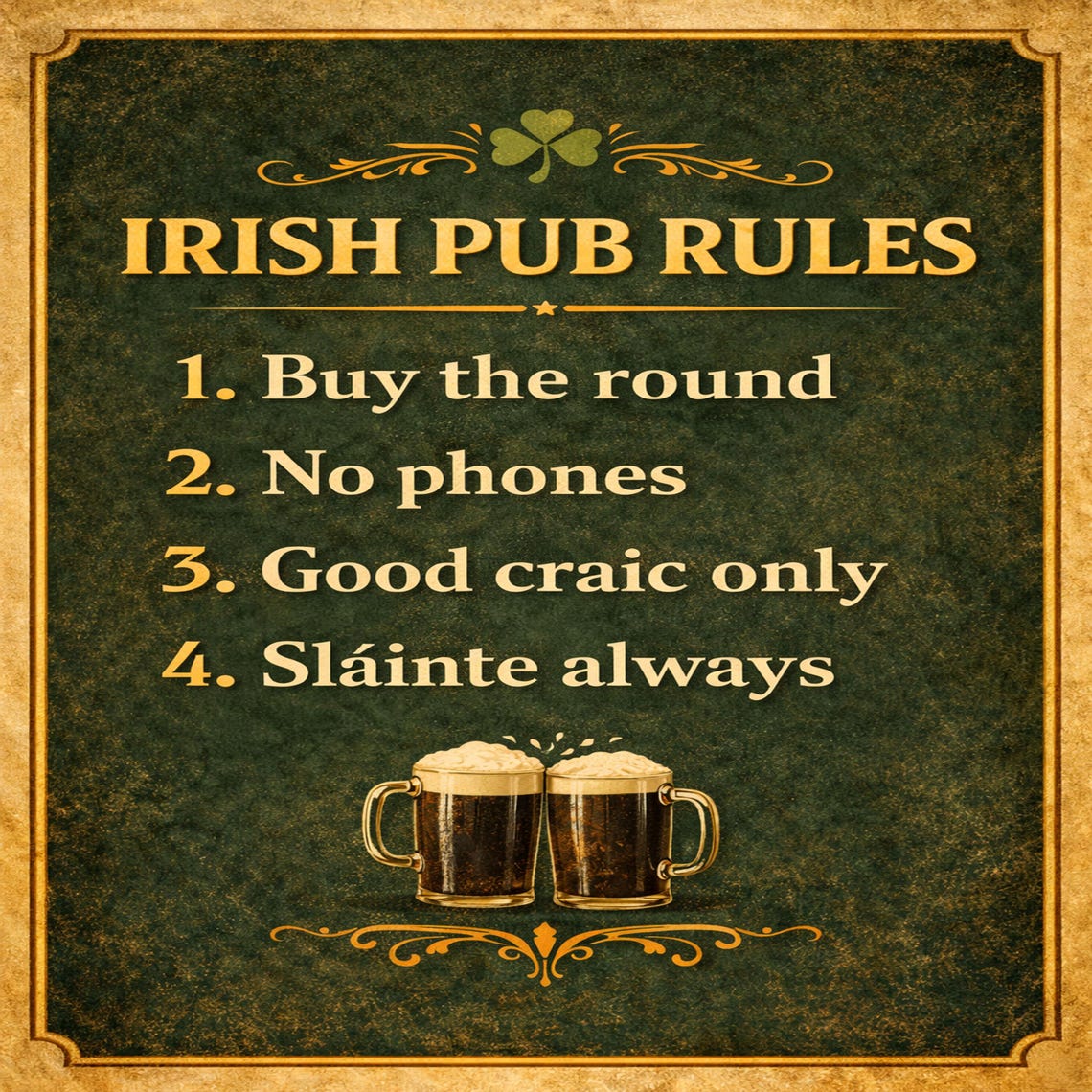 Irish Pub Rules Wall Art – Vintage Bar Decor (digital Download) - Etsy