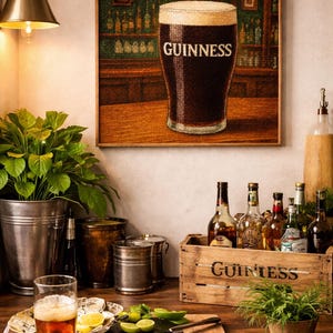 Guinness Pint Wall Art – Irish Pub Decor | Beer Print for Home Bar ...