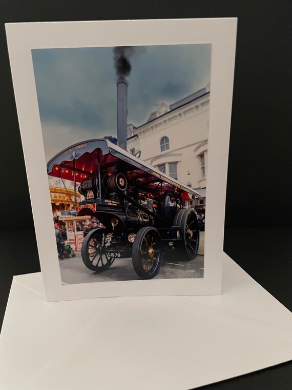 Vintage Steam Traction Engine Fathers Day or Birthday Card - Etsy