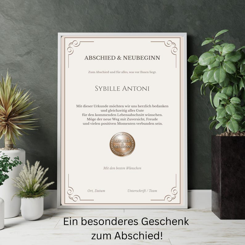 Farewell & New Beginnings Certificate – Warm Edition | Personalizable ...