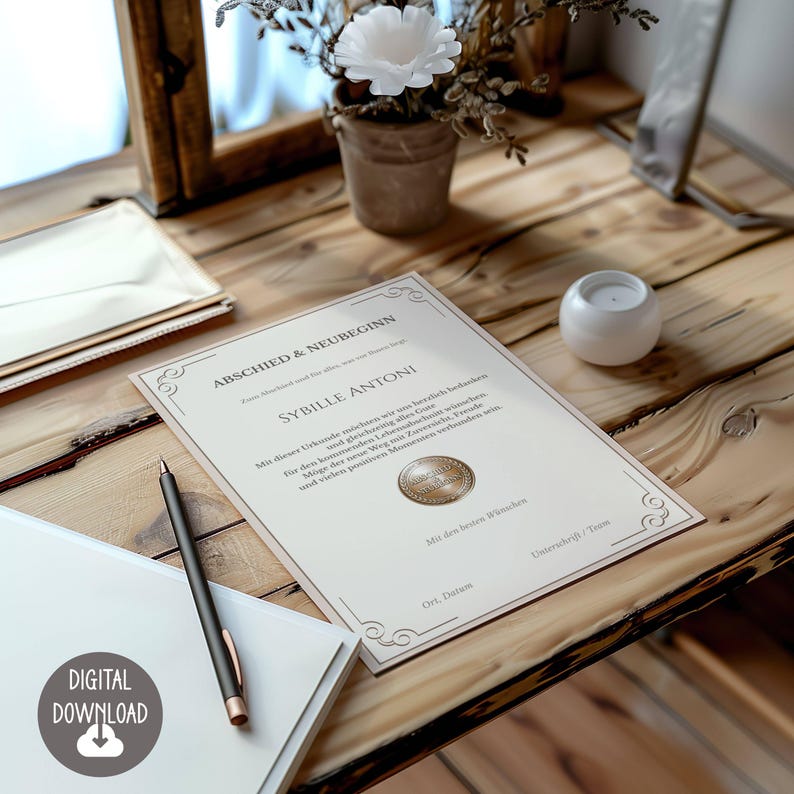 Farewell & New Beginnings Certificate – Warm Edition | Personalizable ...