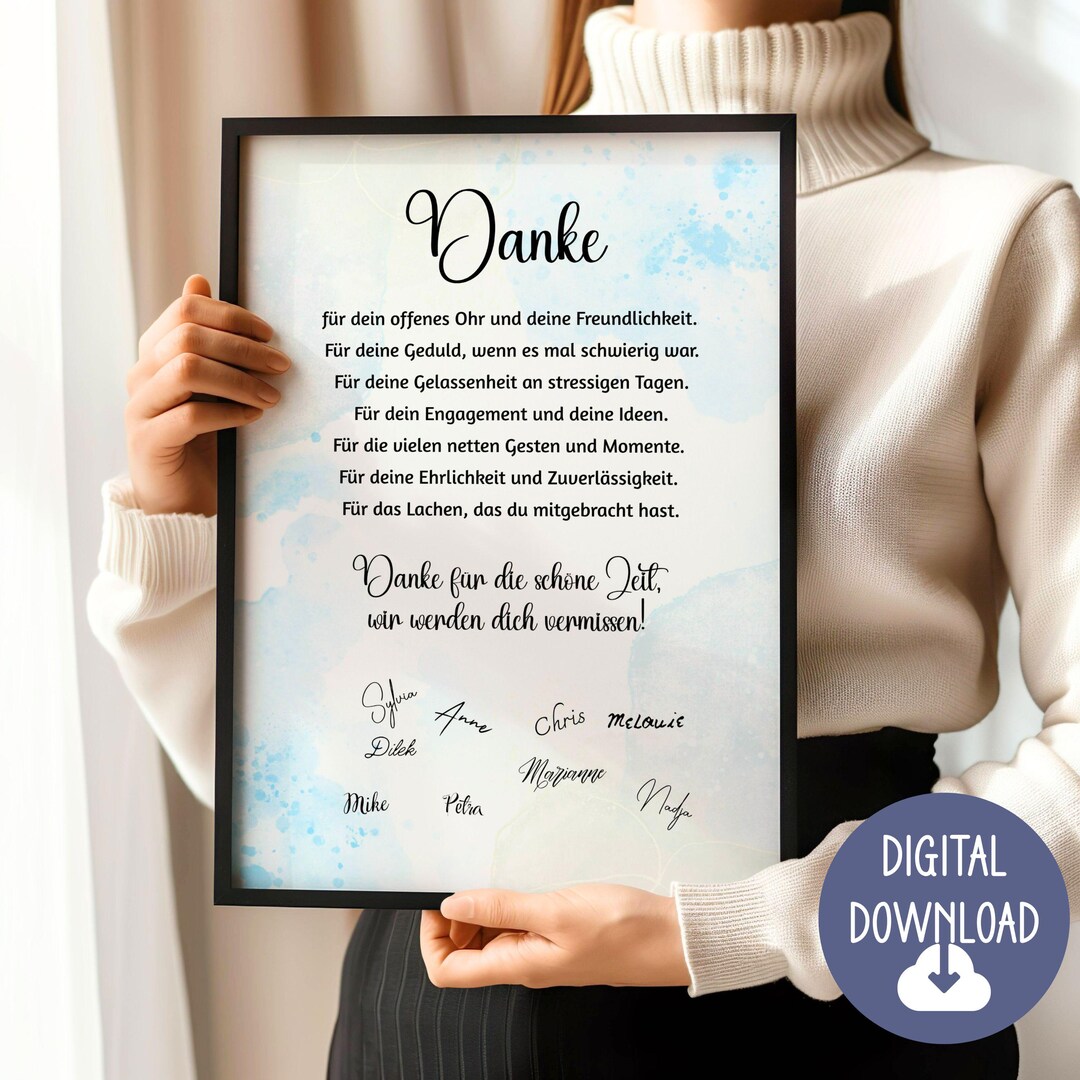 Farewell Gift for Colleague, Thank You Dedication, Digital Download ...