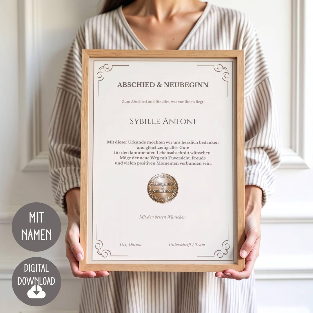 Farewell & New Beginnings Certificate – Warm Edition | Personalizable ...
