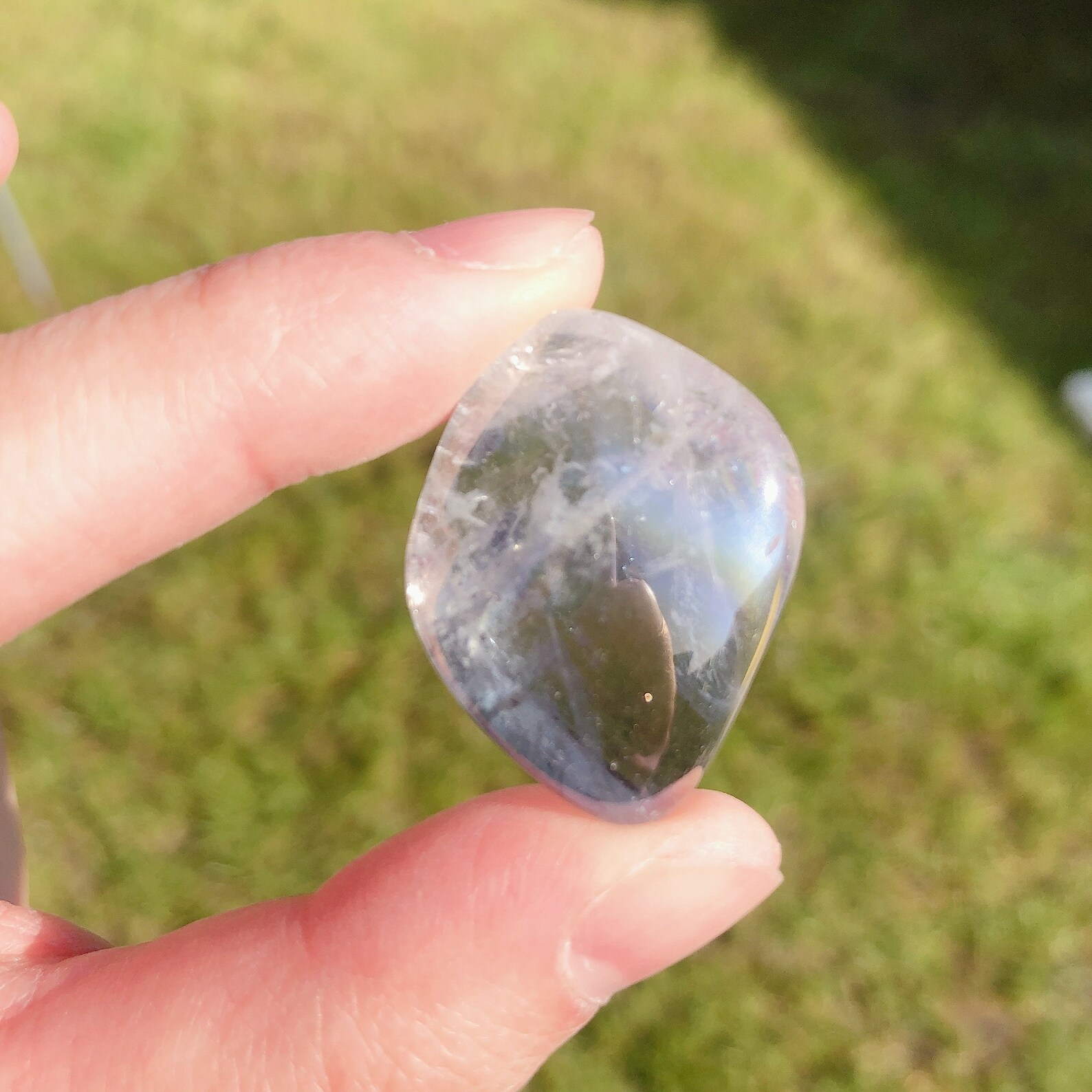 Rock Crystal Aura Tumbled Stone - Etsy