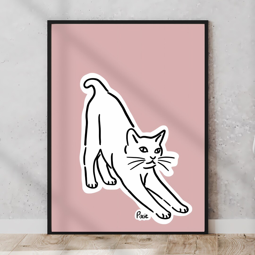Line Drawing Cat Portrait, Line Drawing From Photo, Pet Portrait ...