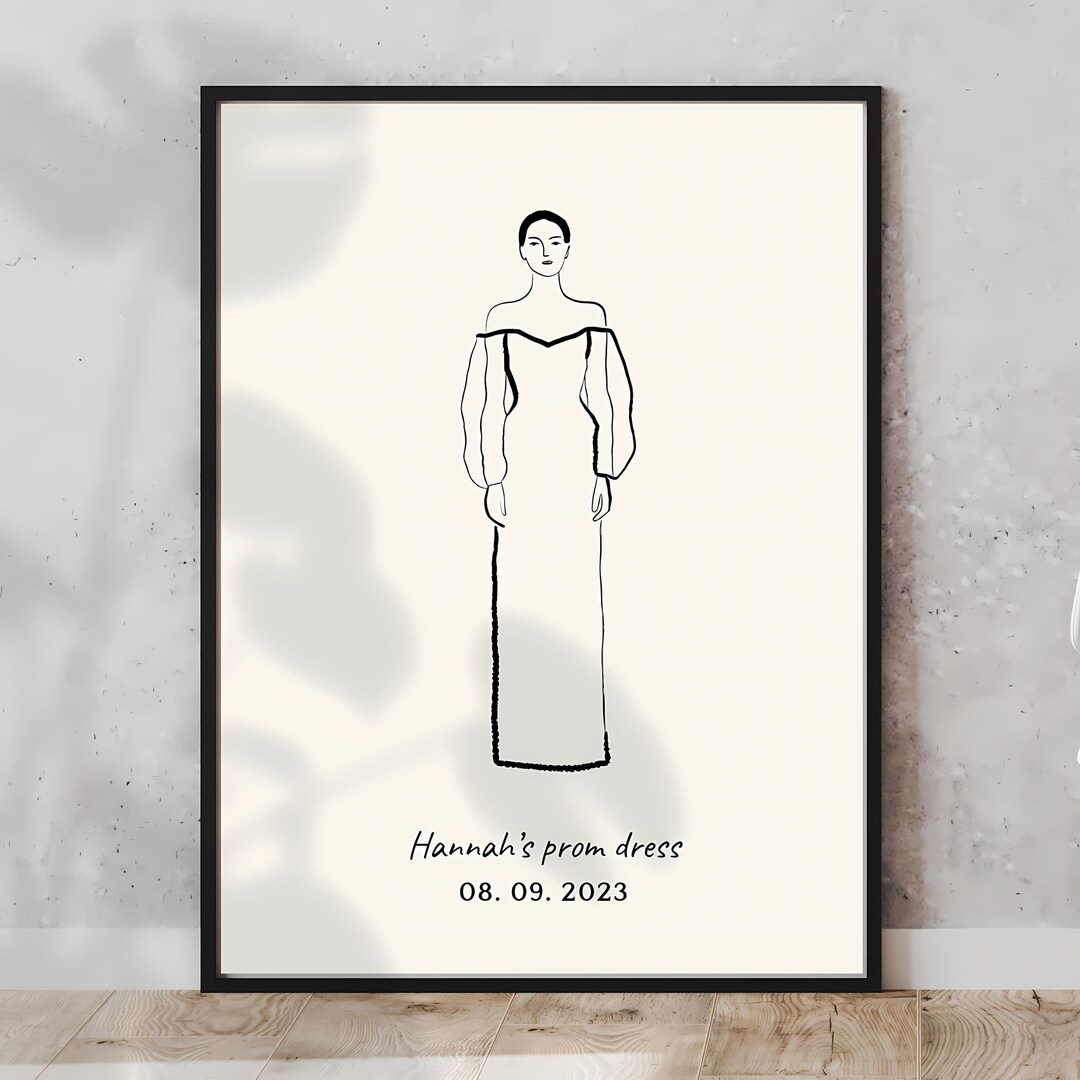 Custom Prom Dress Portrait/custom Hand Drawn Bride Portrait/bridal ...