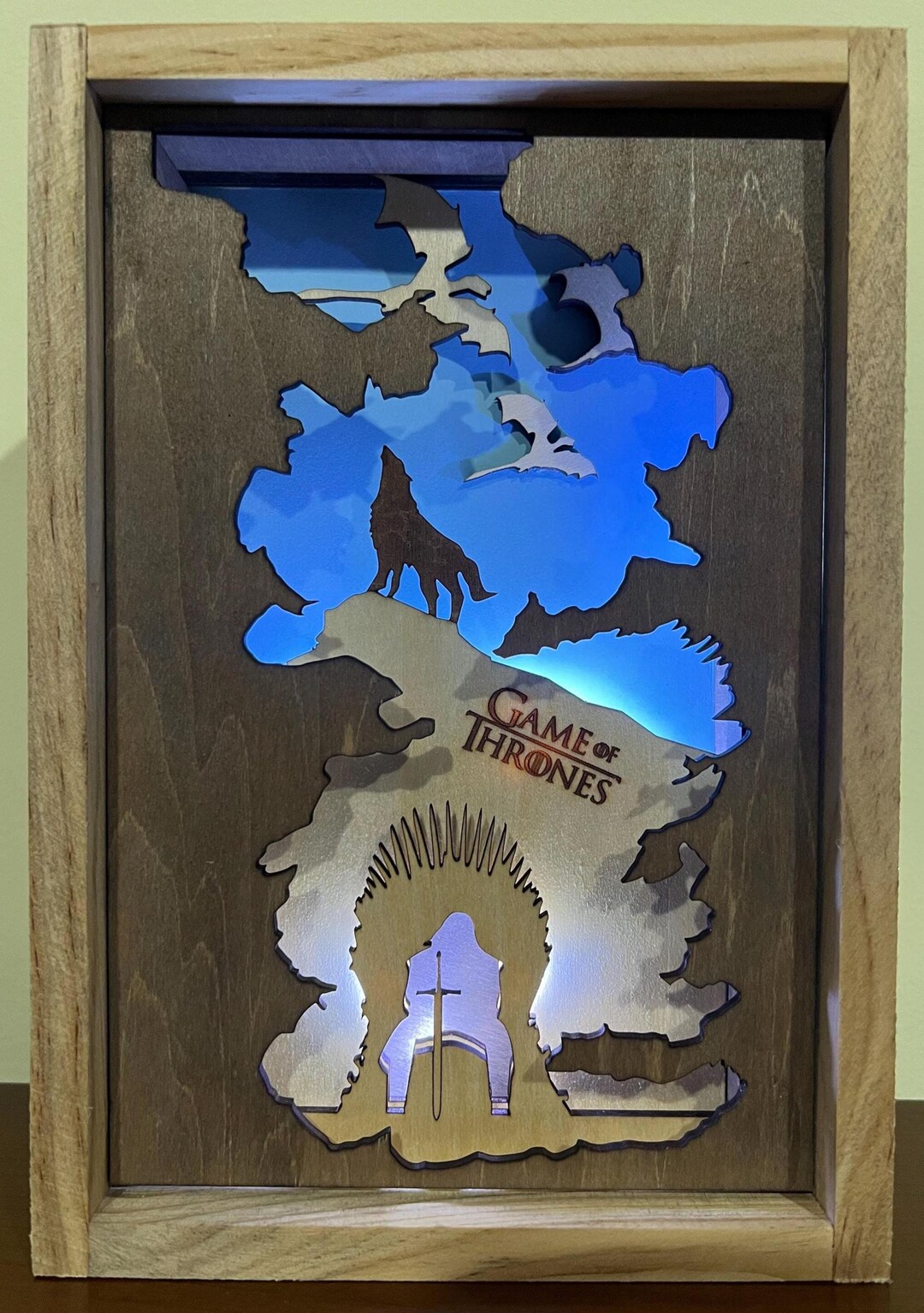 Game of Thrones Wooden Engraved Gift Light Box - Etsy