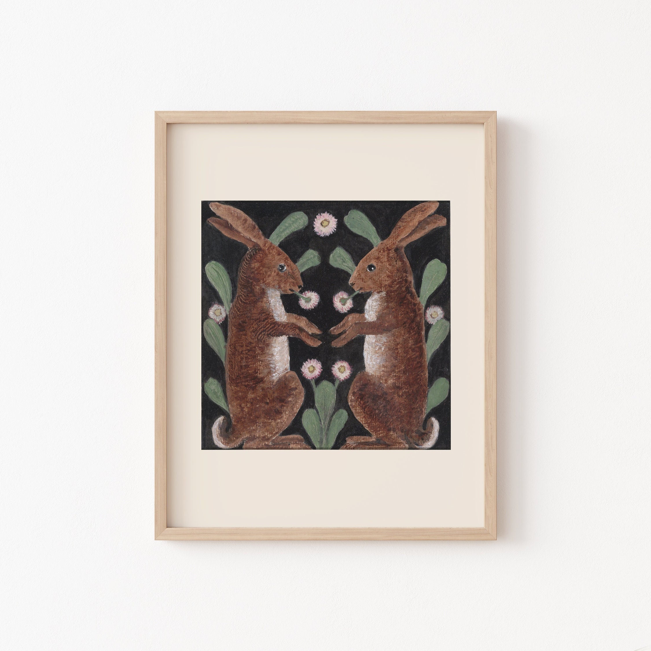 Vintage Rabbit Print Bunnies Antique Art Easter Wall Art - Etsy