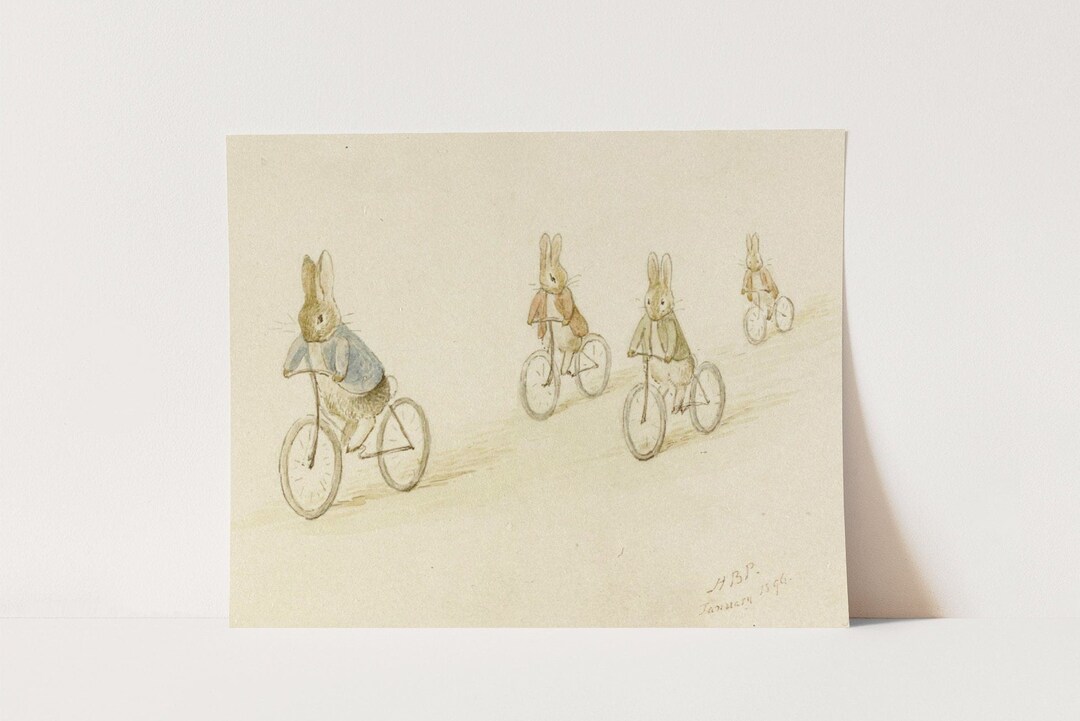 Beatrix Potter Wall Art, Easter Printable Art, Rabbit Drawing, Easter ...