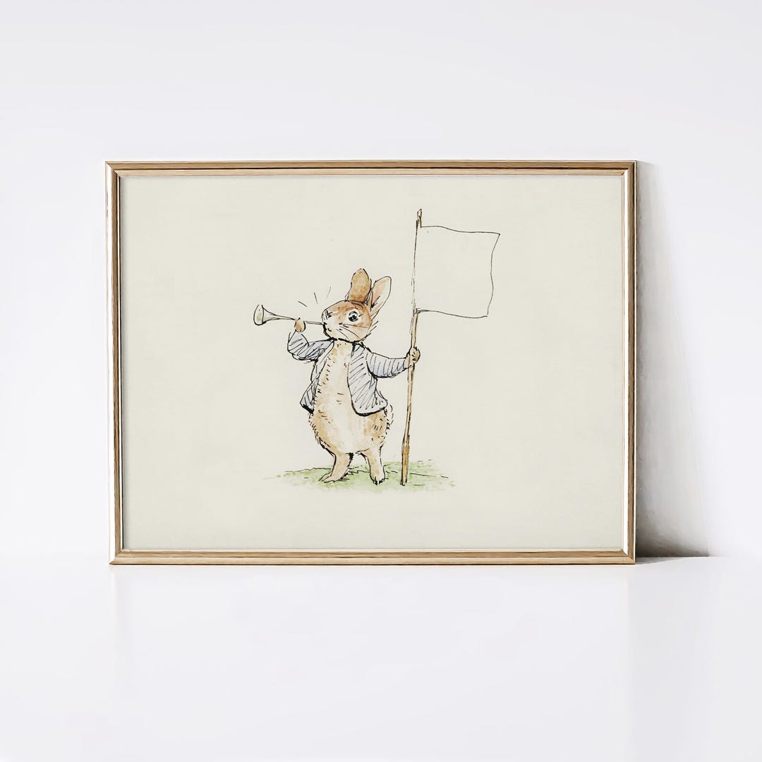 Vintage Peter Rabbit Sketch, Nursery Art Printable, Vintage Book ...