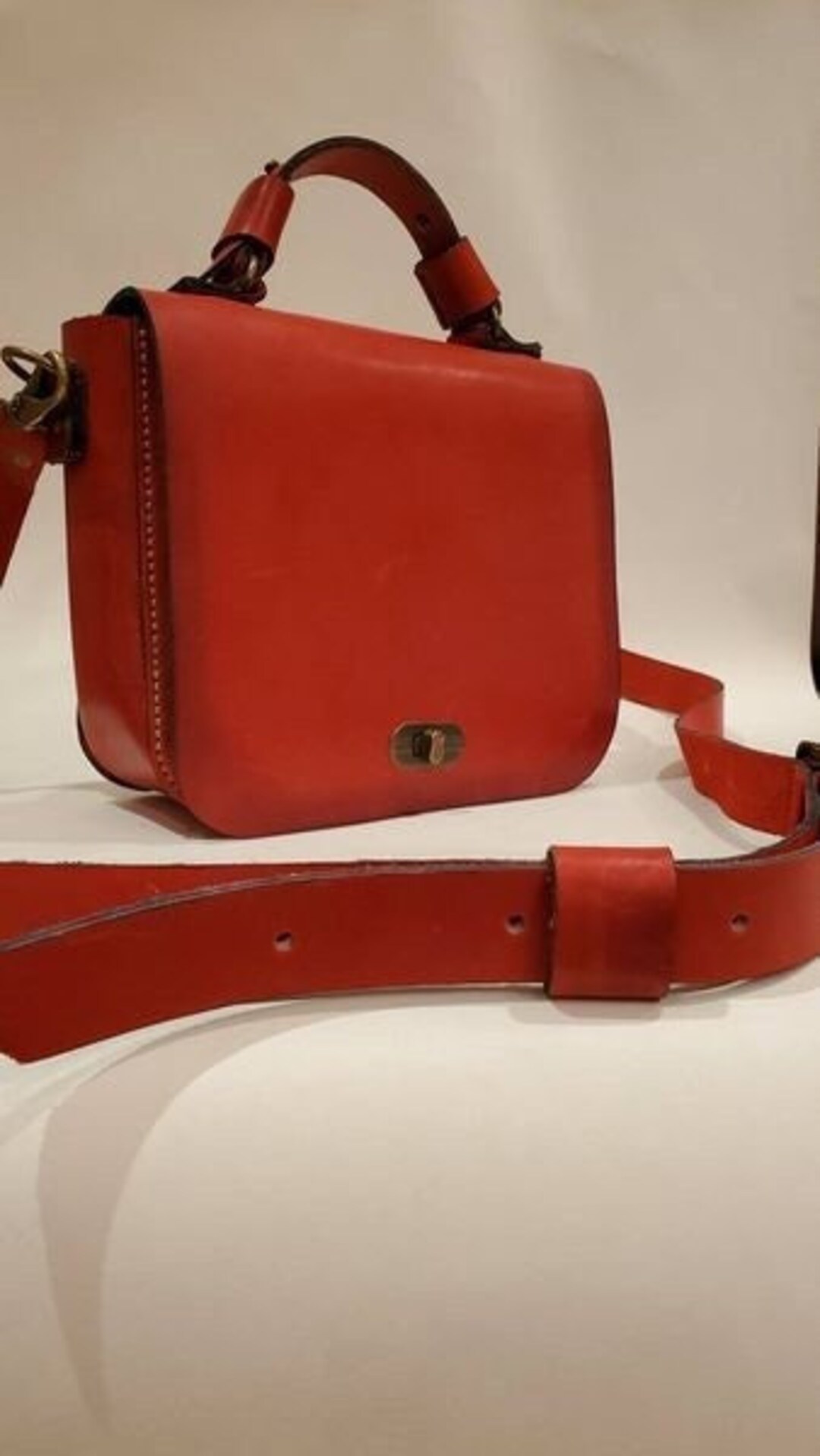Leather Red Bag, Leather Bag, Red Leather Handbag for Women, Red Bag ...