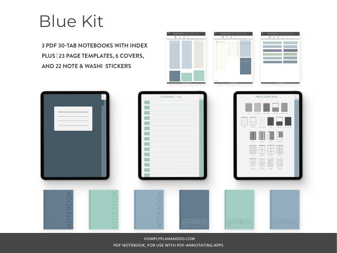 BUNDLE 18 X 30-tab Digital Notebooks | Hyperlinked Contents + Index ...