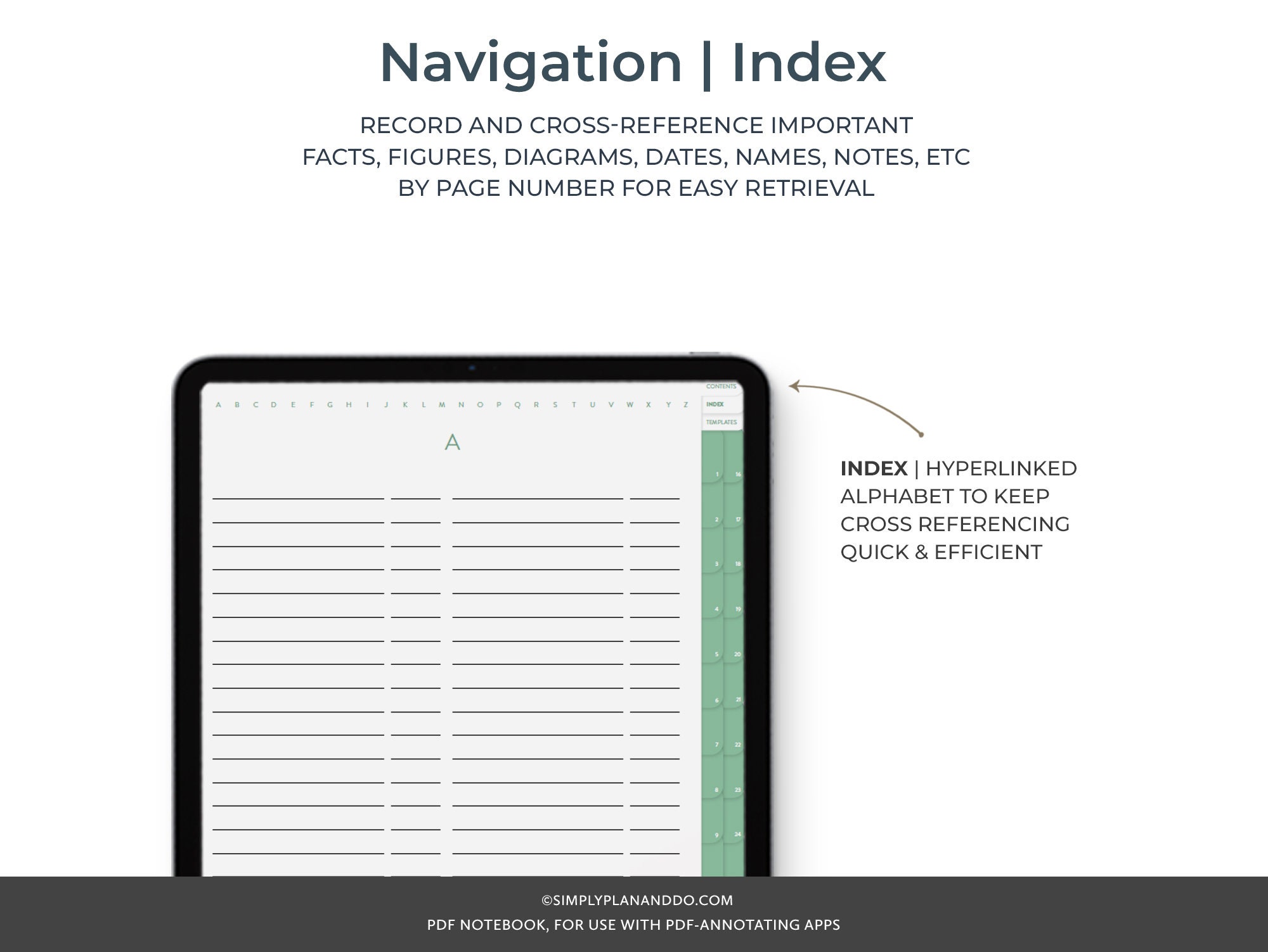 30-tab Digital Notebooks: Lined, Plain, Half-lined (PDF) - Etsy