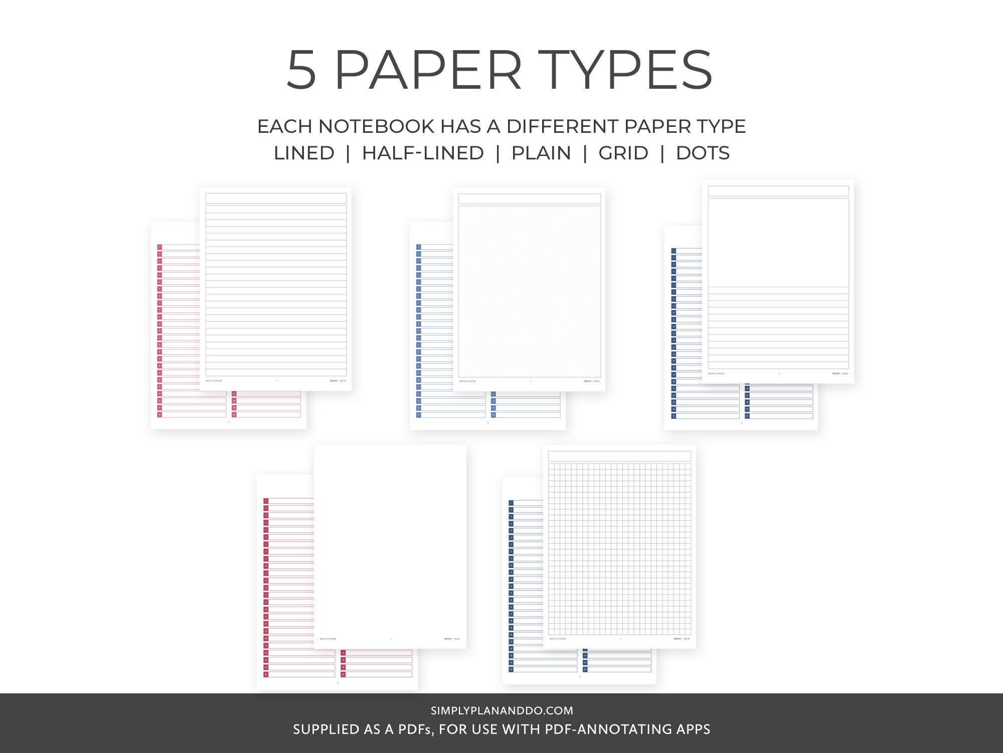Digital Notebook Set: 100-page Hyperlinked Portrait (PDF) - Etsy