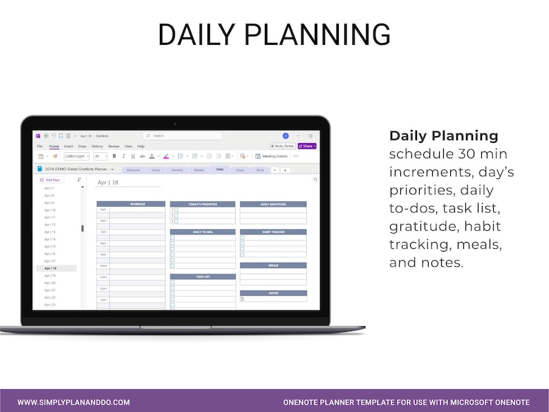 2026 Onenote Planner Template: Daily, Weekly, Monthly (PDF) - Etsy