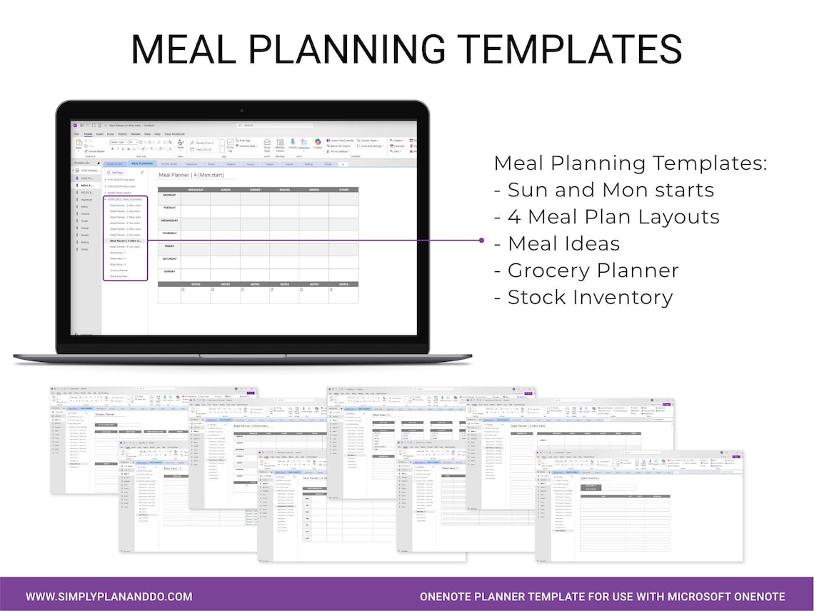 Onenote Recipe Book & Meal Planner: Digital Template (PDF) - Etsy