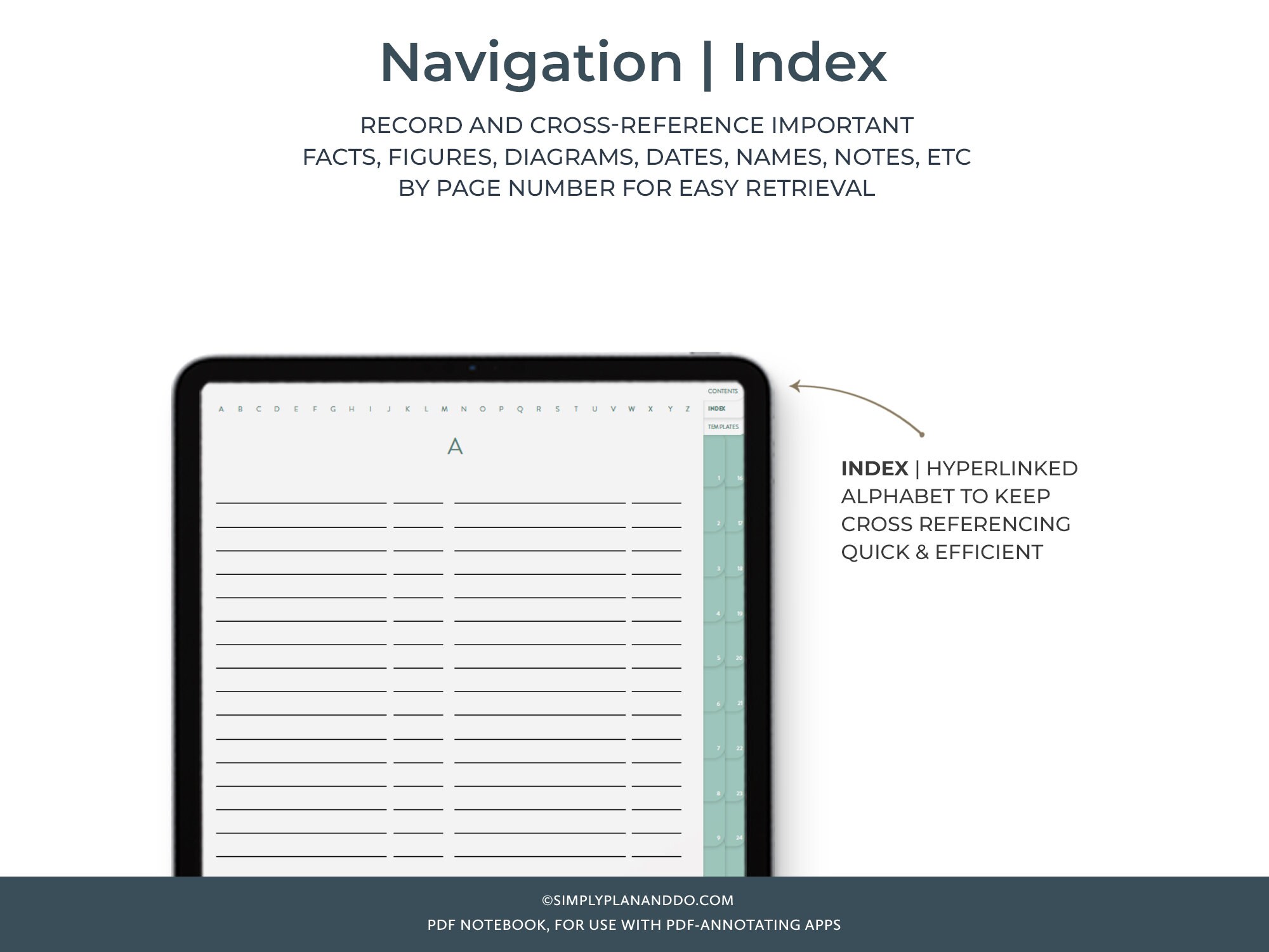 3 X 30-tab Digital Notebooks Plain, Lined & Half-lined Pages for ...