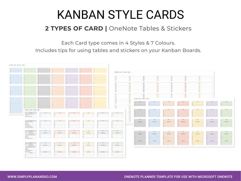 Onenote Kanban Template: Project Management, Tasks, Workflow (digital ...