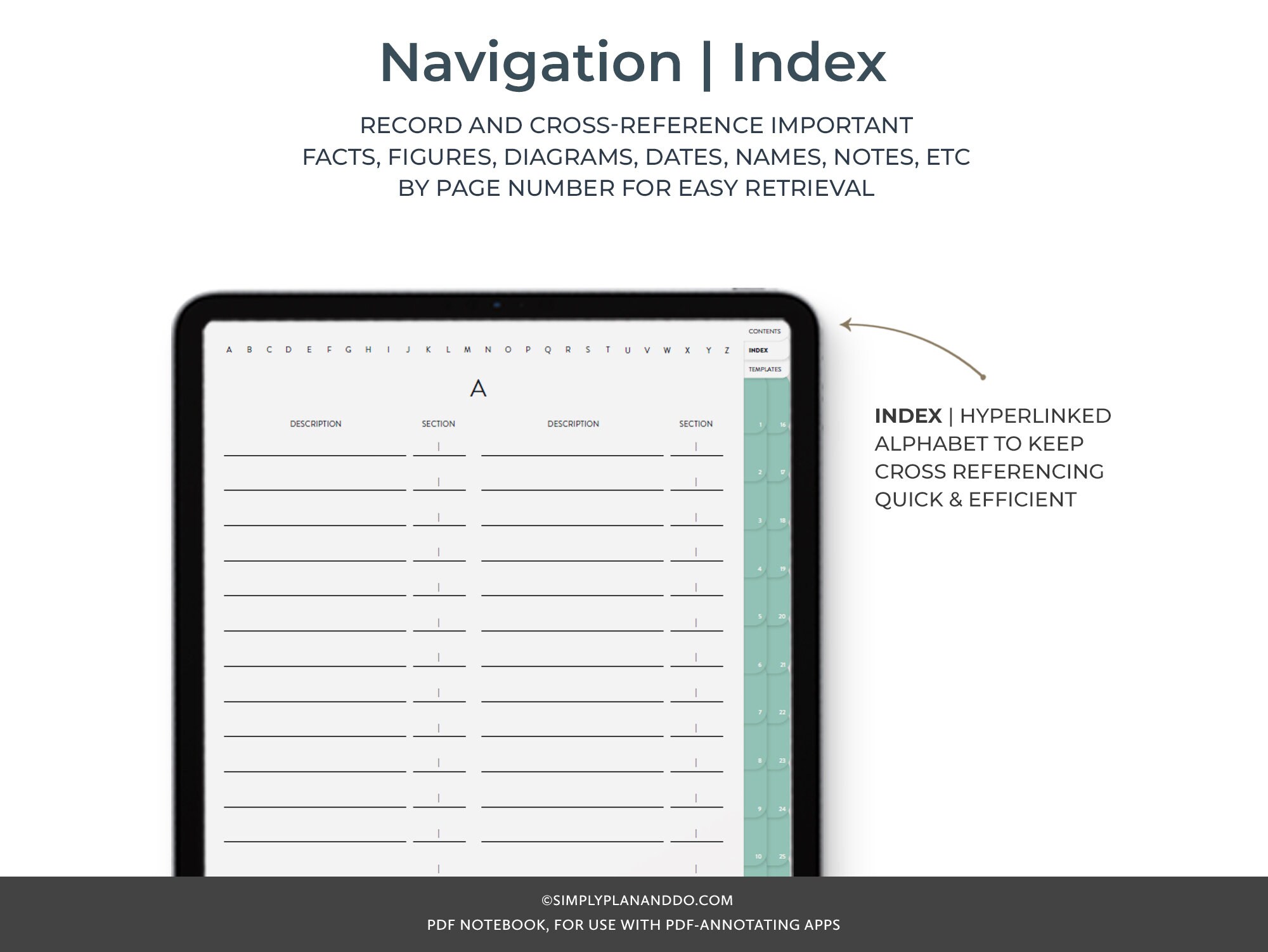 3 X 30-tab 15-sub Tab Digital Notebooks With 15 Subtabs Grid, Dot ...