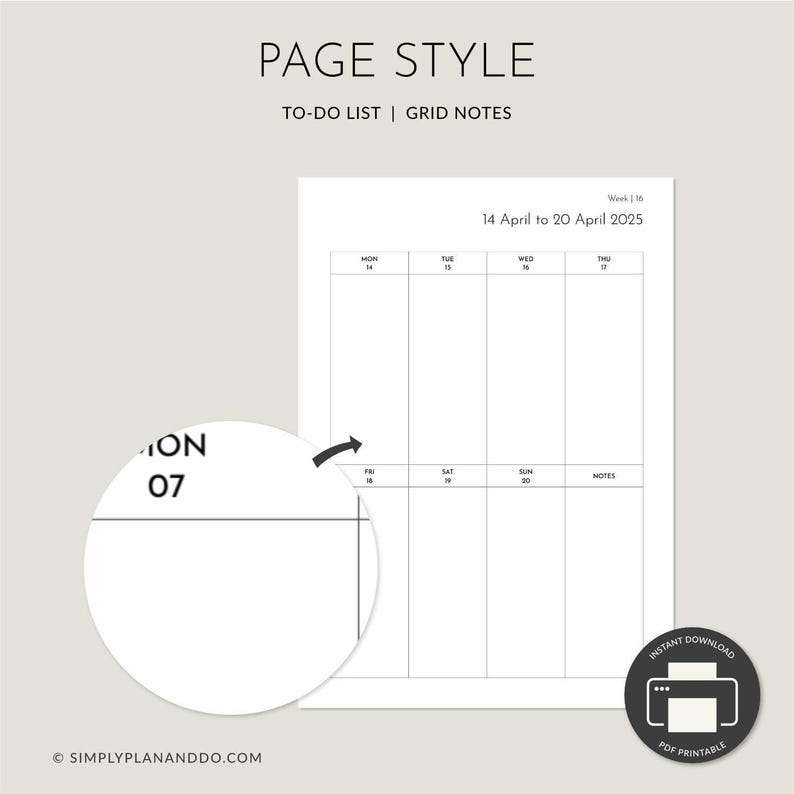 2025 Weekly Planner Printables, Instant Download, Vertical, Portrait ...
