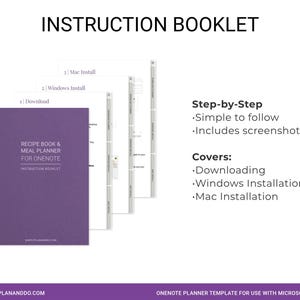 Onenote Recipe Book & Meal Planner: Digital Template (PDF) - Etsy
