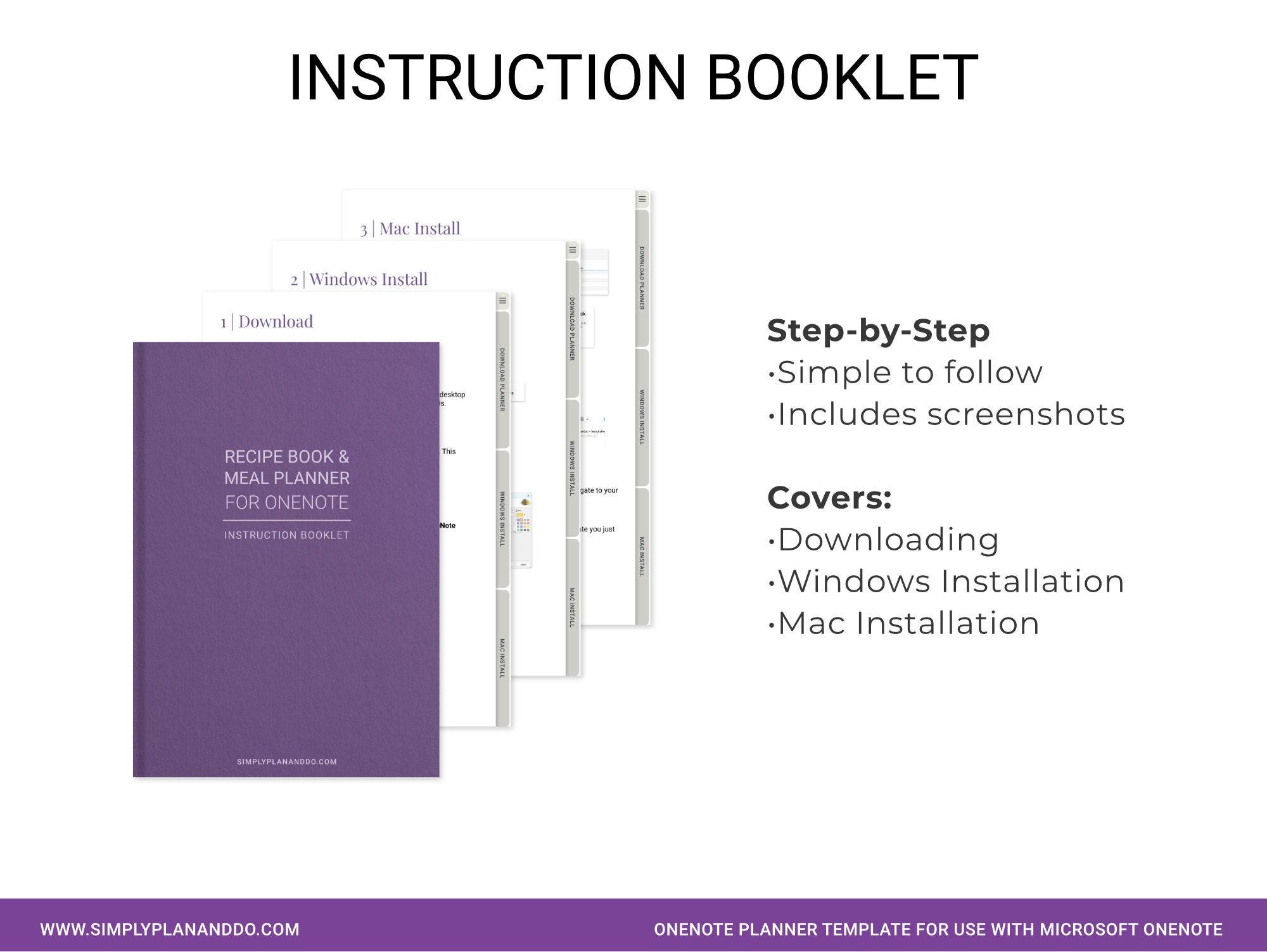 Onenote Recipe Book & Meal Planner: Digital Template (PDF) - Etsy
