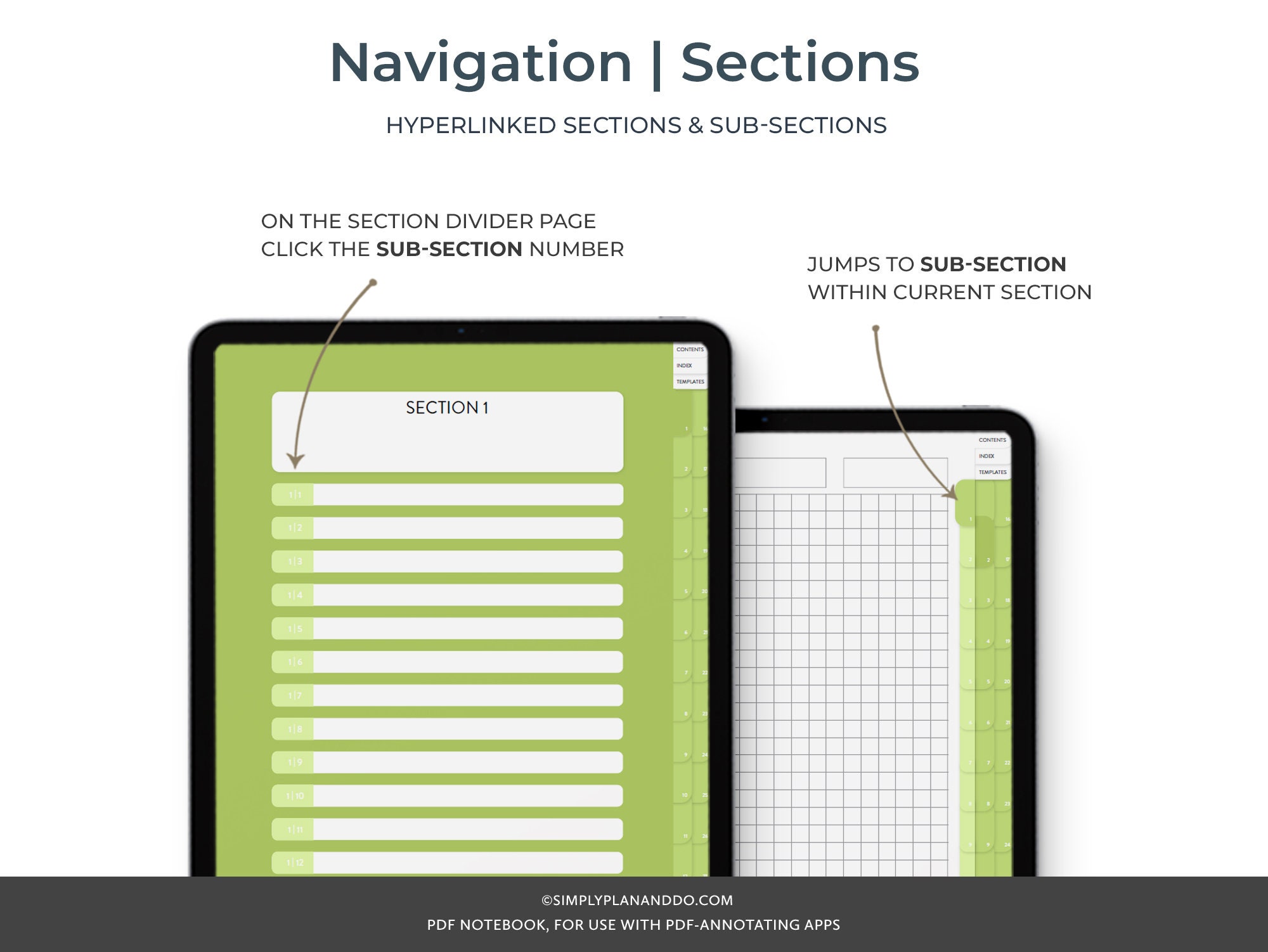 3 X 30-tab 15-sub Tab Digital Notebooks With 15 Subtabs Grid, Dot ...