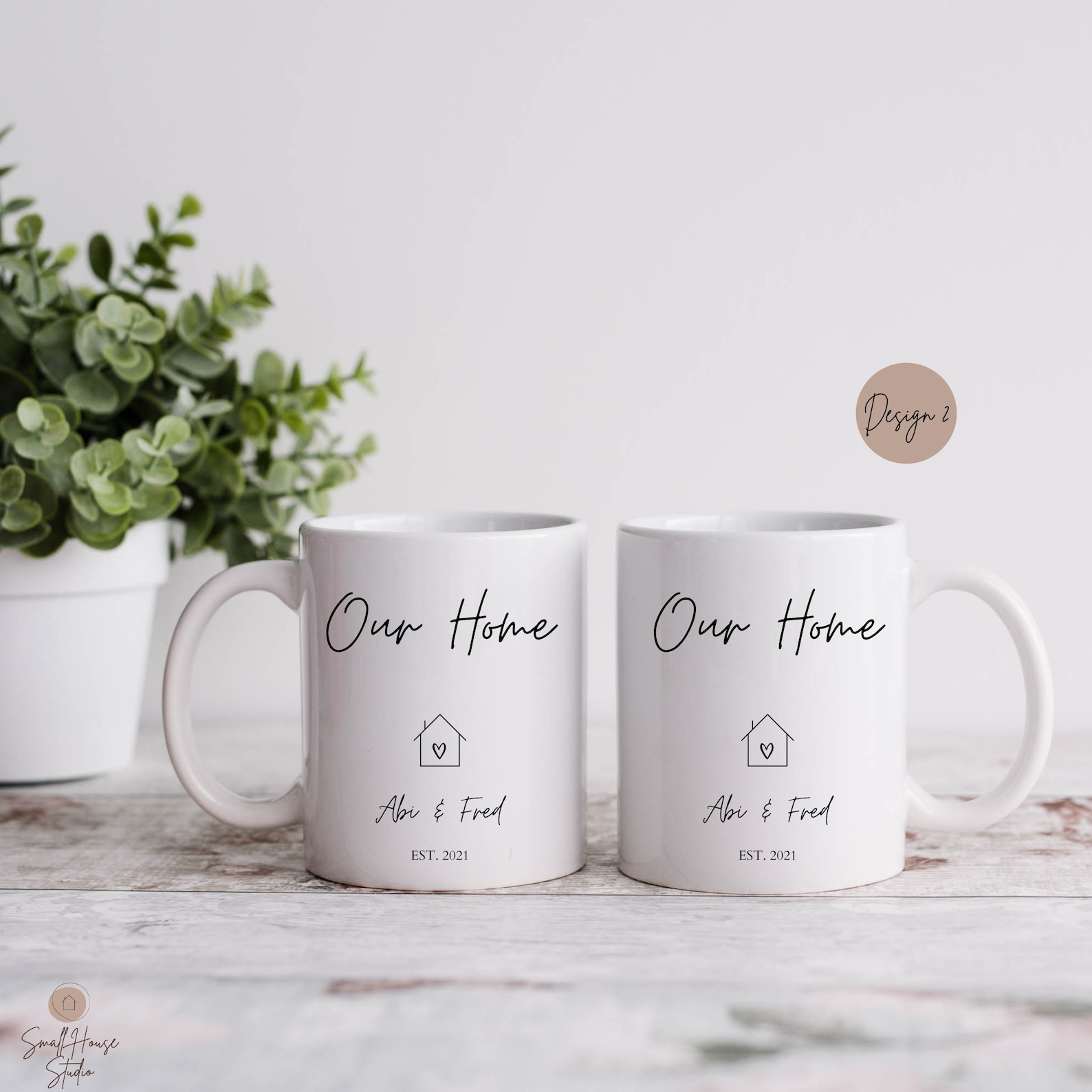FIRST HOME MUG Set of Two , New Home, First Home, Wedding, Personalised ...