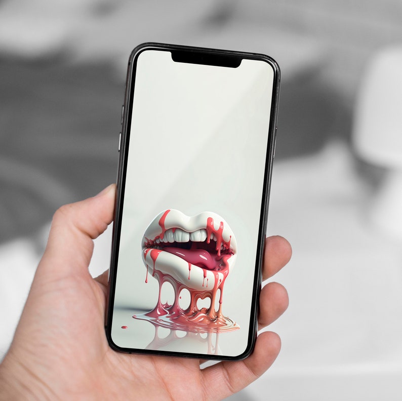 Wallpaper Set, Liquid Drop Lips Mouth, Organizational Art, Poster, 3D ...